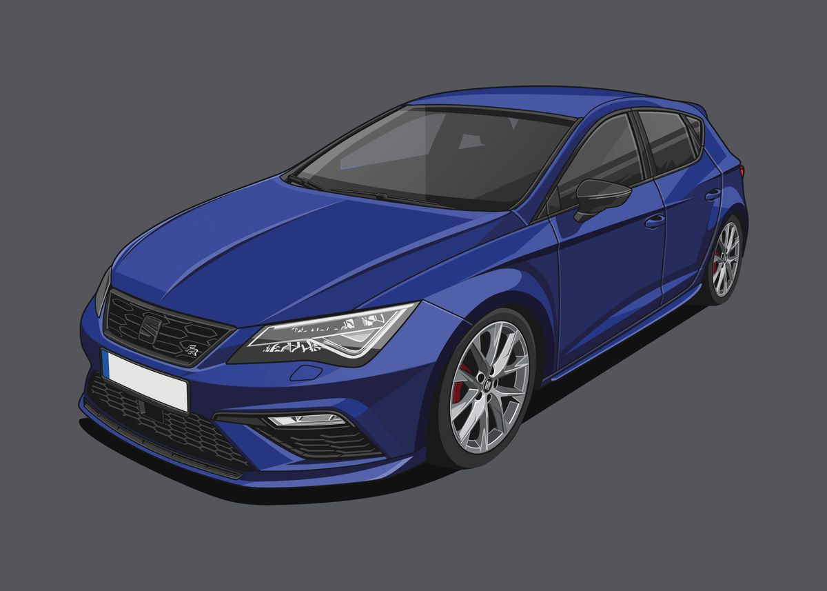 'seat leon blue' Poster, picture, metal print, paint by capture art ...