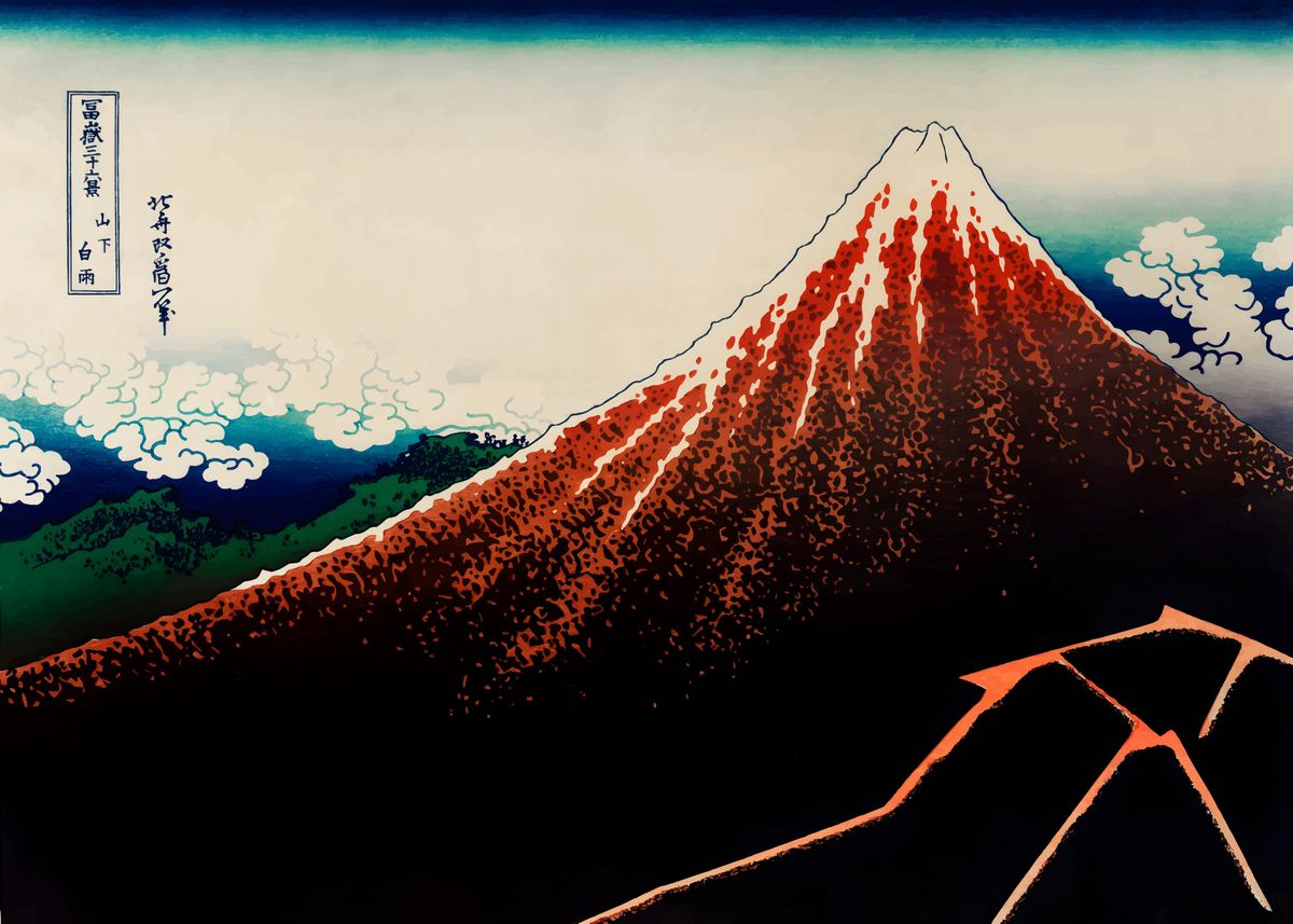 'Vintage Fuji Moutain' Poster by kagezami | Displate