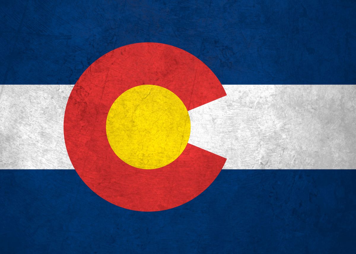 'Flag of Colorado on Wall' Poster, picture, metal print, paint by ...