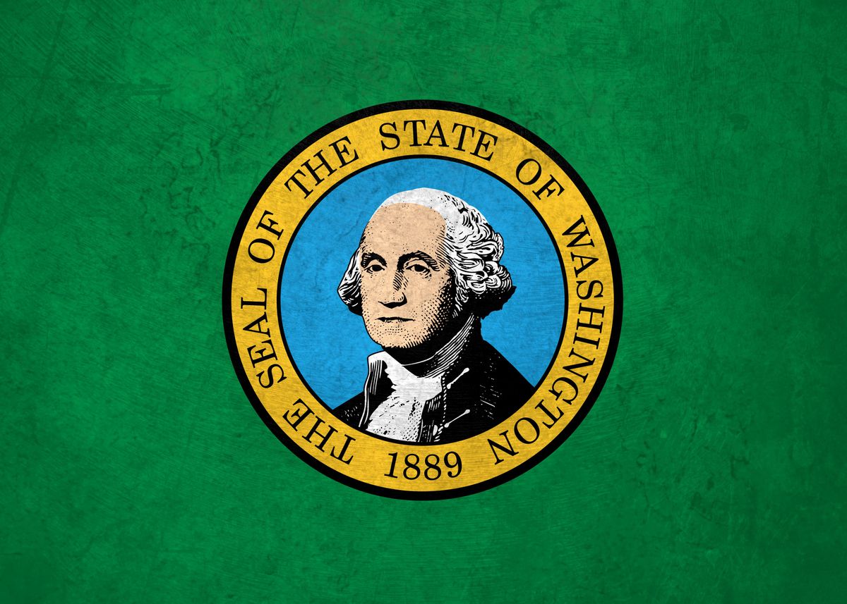 'Flag of Washington State' Poster, picture, metal print, paint by ...