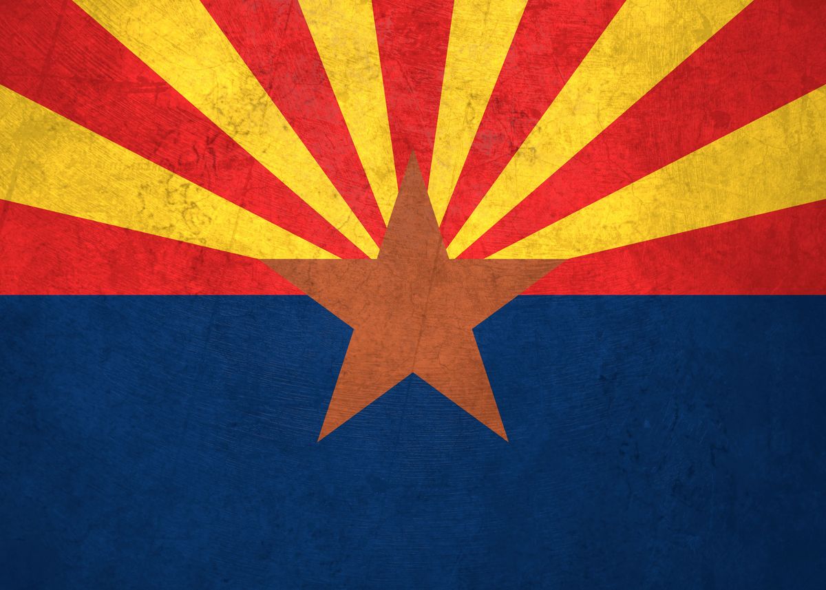 'Flag of Arizona on Wall' Poster, picture, metal print, paint by ...