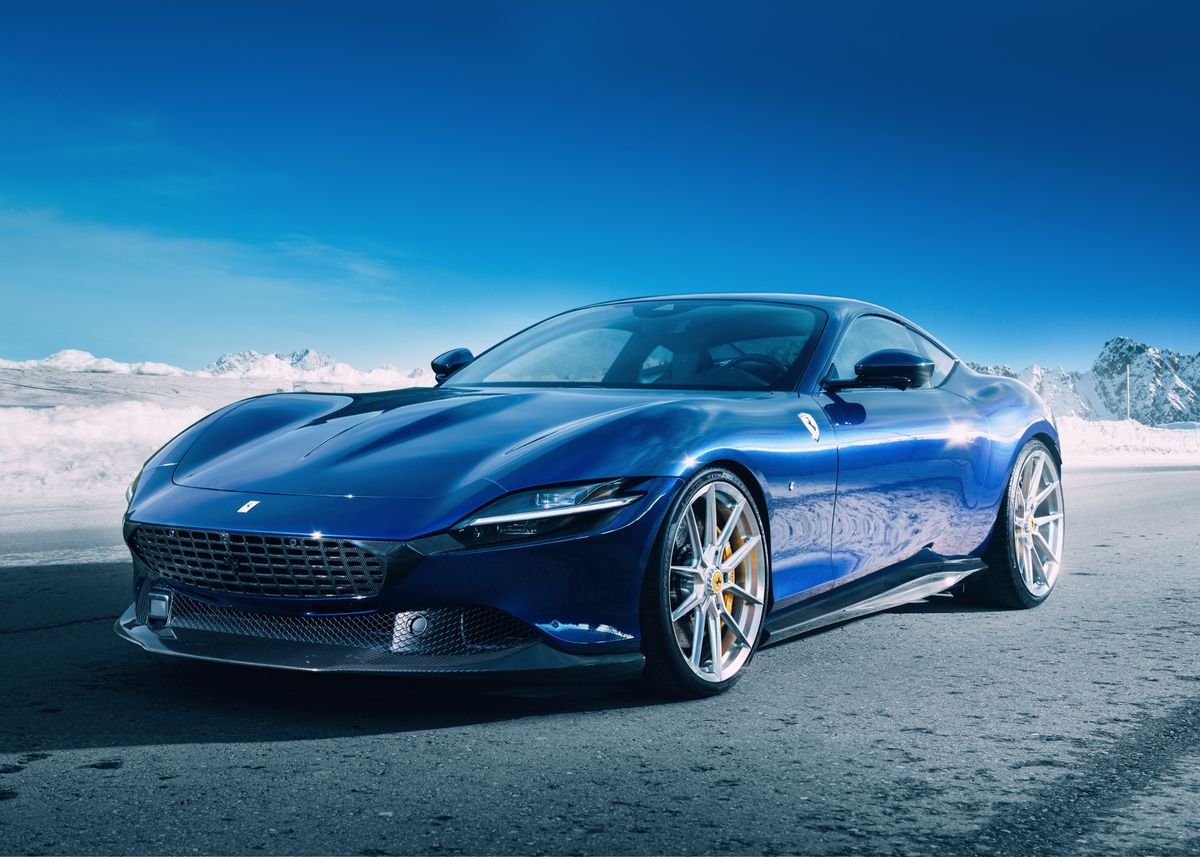 'Ferrari Roma' Poster, picture, metal print, paint by Marcel Lee | Displate