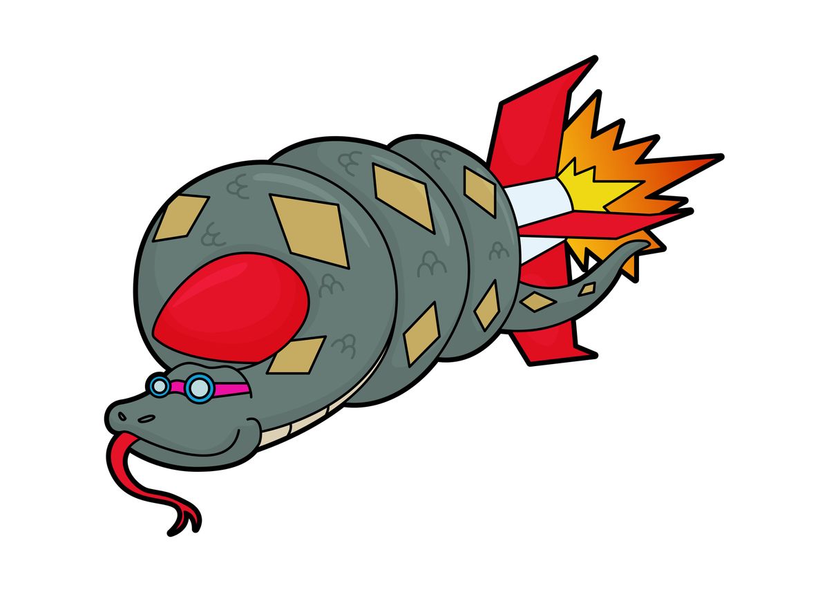 'Snake Rocket' Poster, picture, metal print, paint by Markus Schnabel ...