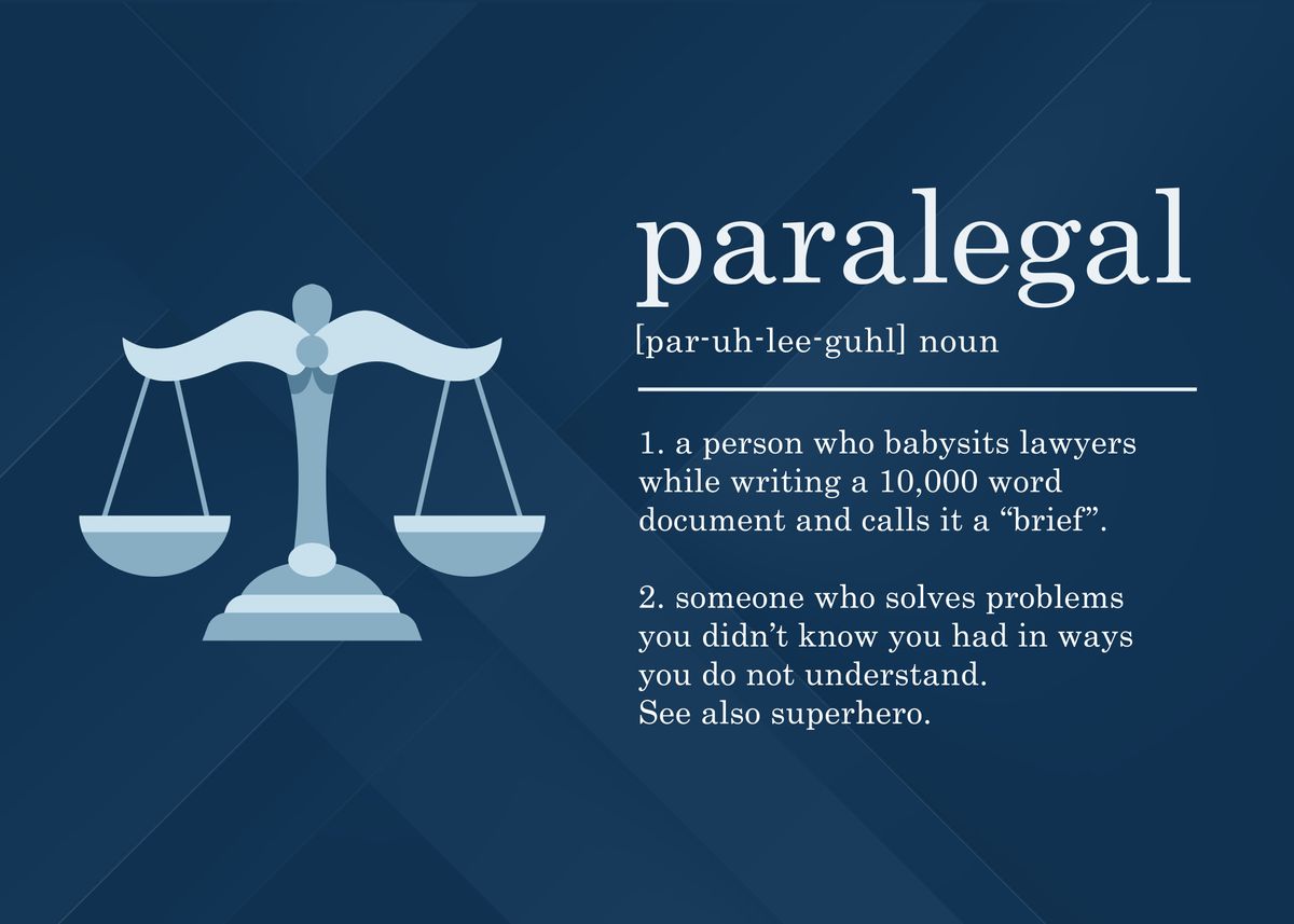 'Funny Paralegal Definition' Poster, picture, metal print, paint by ...