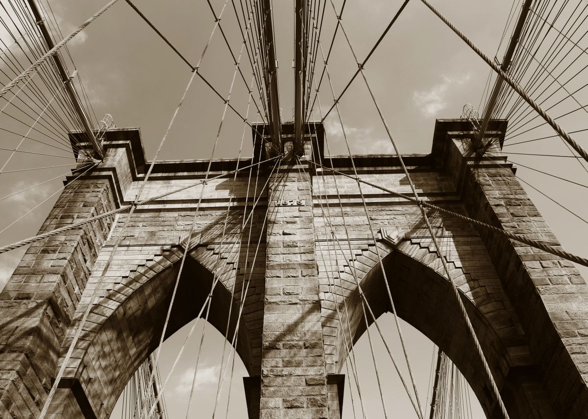 'Iconic Brooklyn Bridge' Poster by Ella Mapalad | Displate