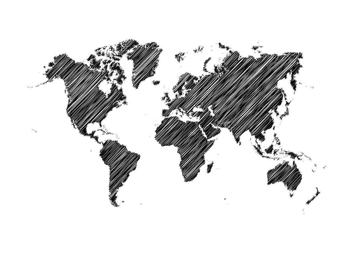 'scribble world map ' Poster, picture, metal print, paint by Spring ...