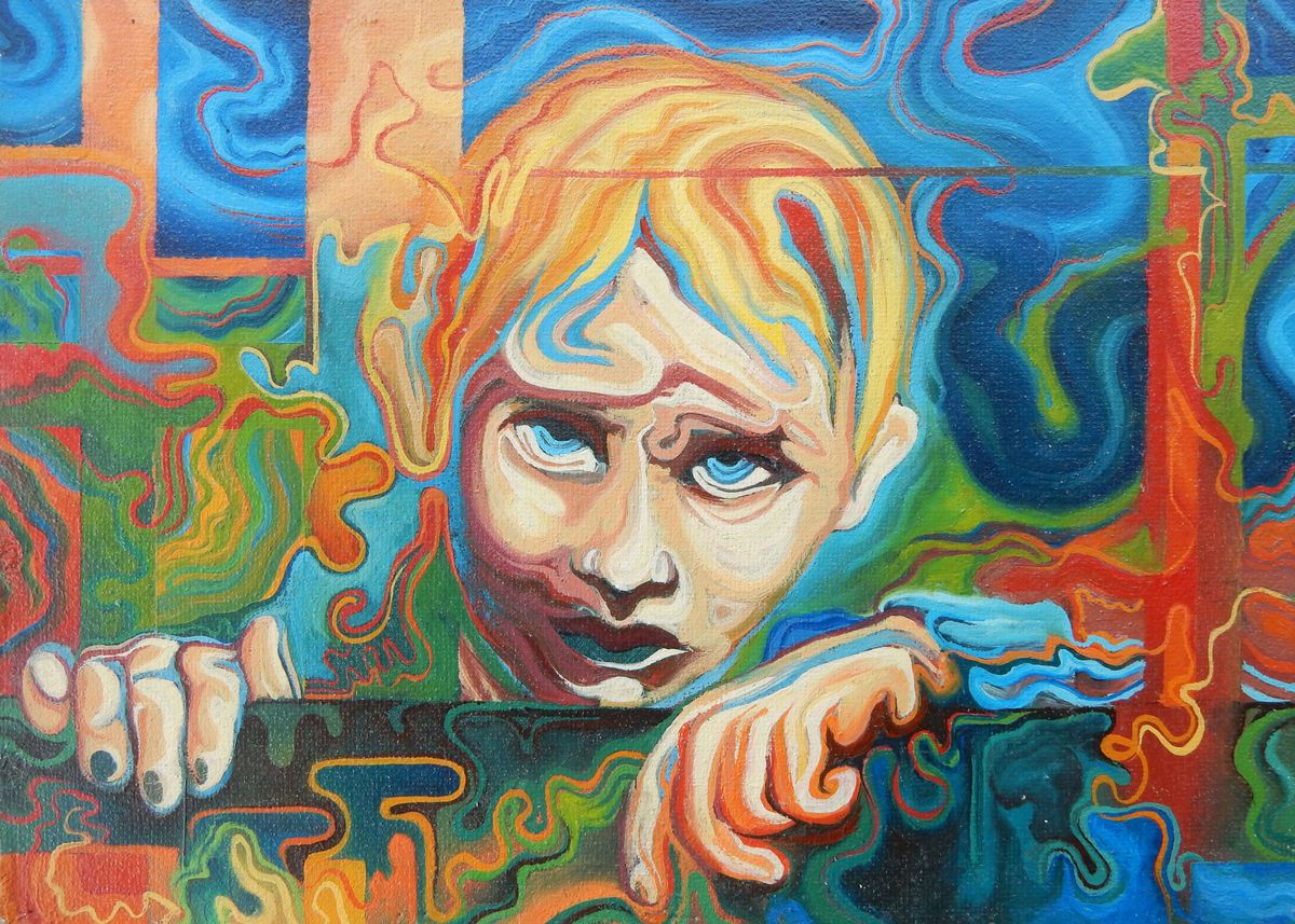'Angry boy' Poster, picture, metal print, paint by Milan Glozic | Displate