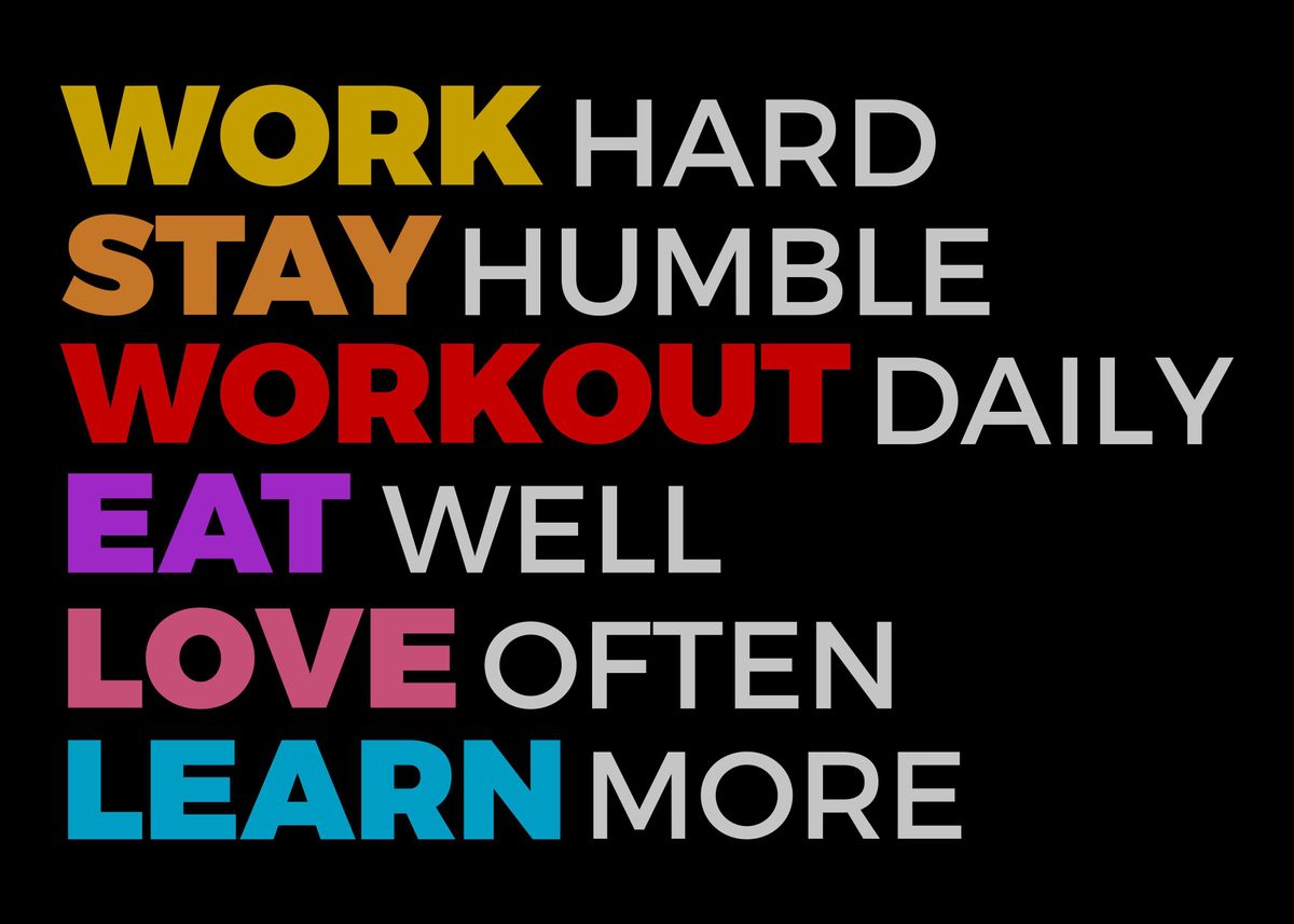 'Work Hard' Poster, picture, metal print, paint by albran karan | Displate