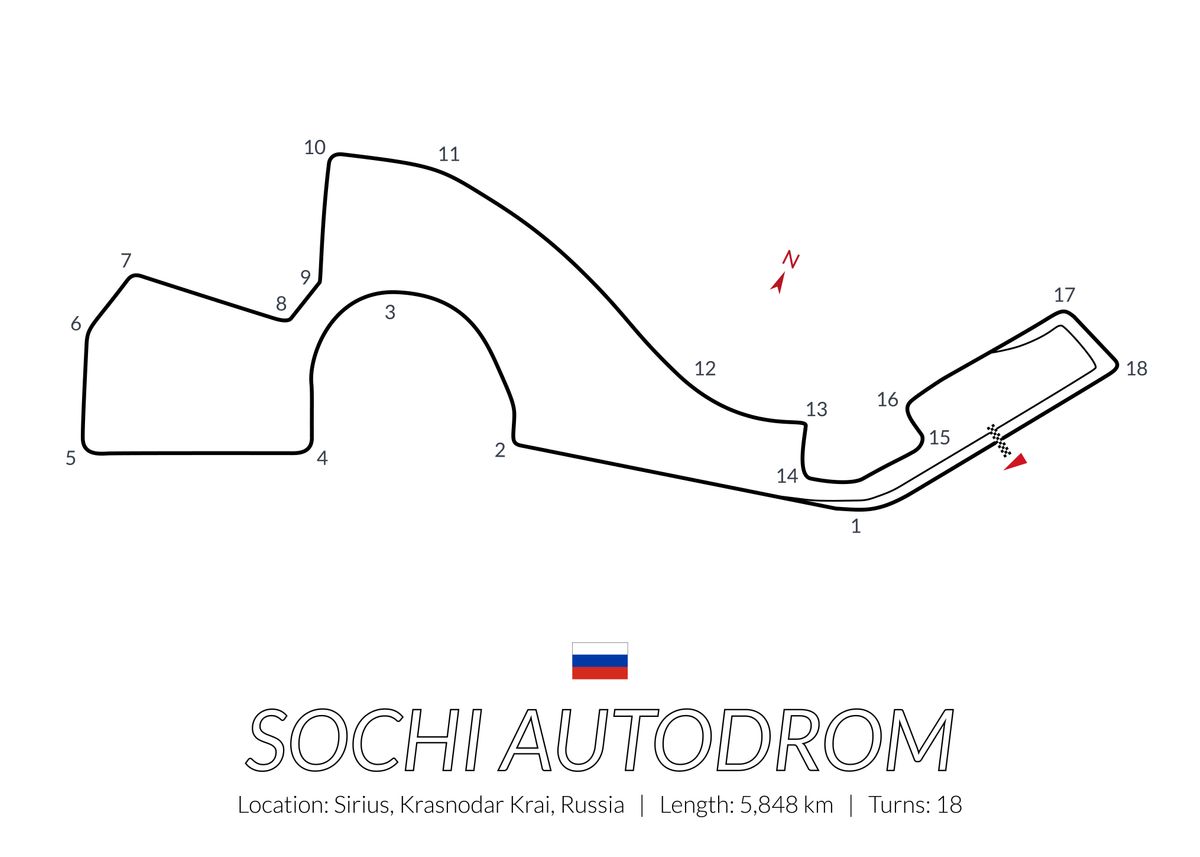 'Sochi Autodrom Russian GP' Poster, picture, metal print, paint by ...