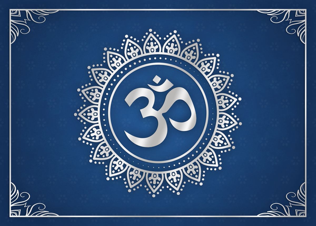 'Hindu Ohm Symbol Silver' Poster by 84PixelDesign | Displate