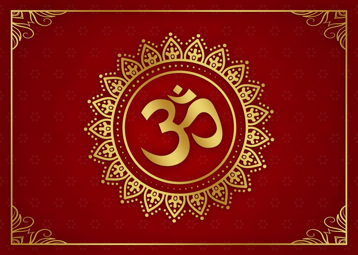 'Hindu Ohm Symbol Gold' Poster by 84PixelDesign | Displate
