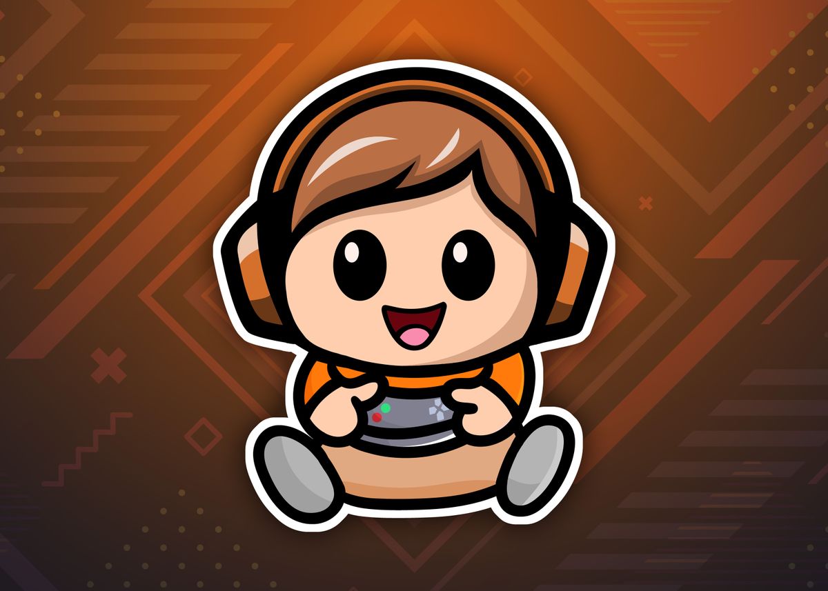 'Kawaii Chibi Gamer Boy' Poster by 84PixelDesign | Displate
