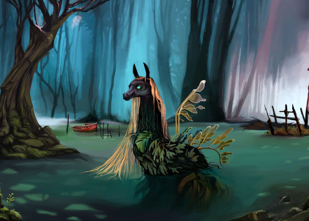 'Swamp horse' Poster, picture, metal print, paint by Eponine Jacquet ...