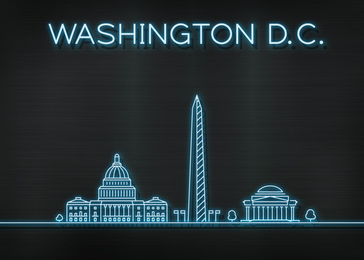 'Washington DC City Skyline' Poster by XandYart | Displate