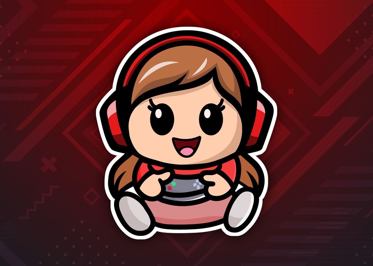 'Kawaii Chibi Gamer Girl' Poster, picture, metal print, paint by ...