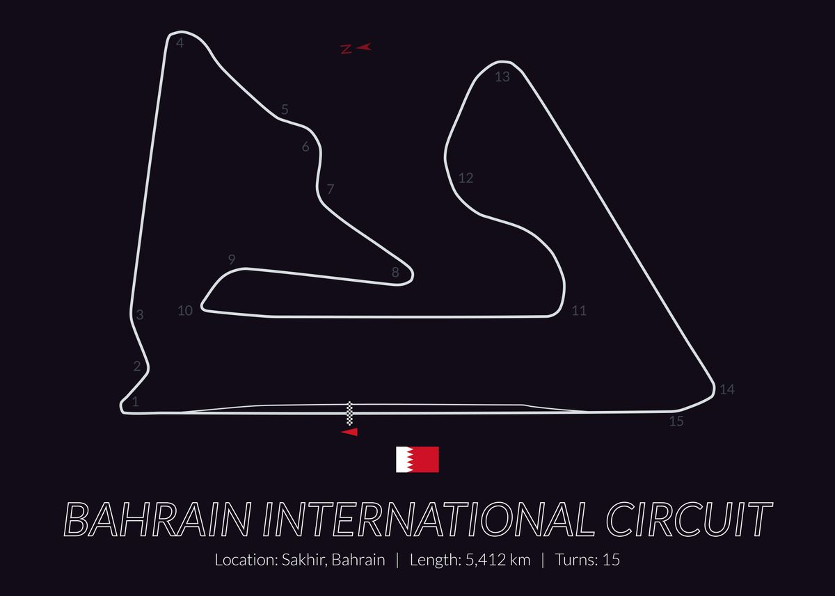 'Bahrain Circuit Grand Prix' Poster by dkDesign | Displate