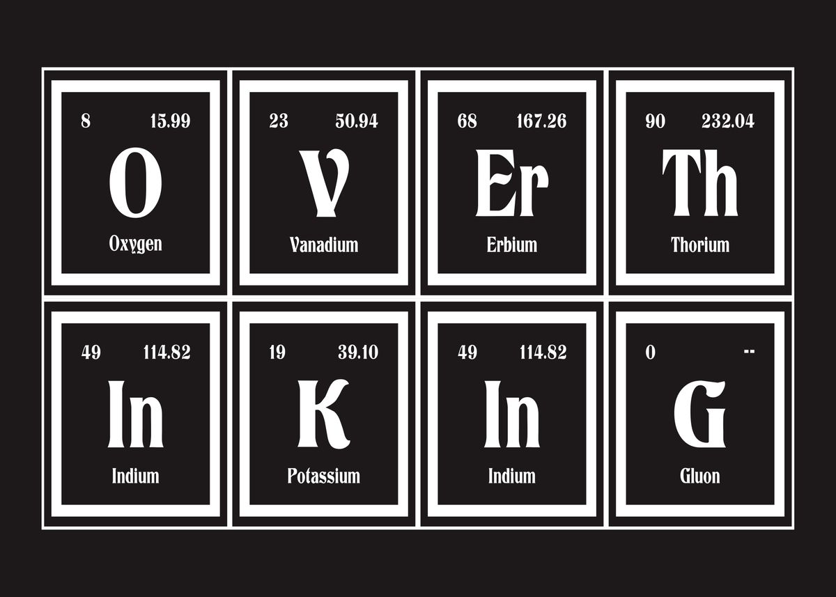 'Elements of Overthinking' Poster, picture, metal print, paint by ...