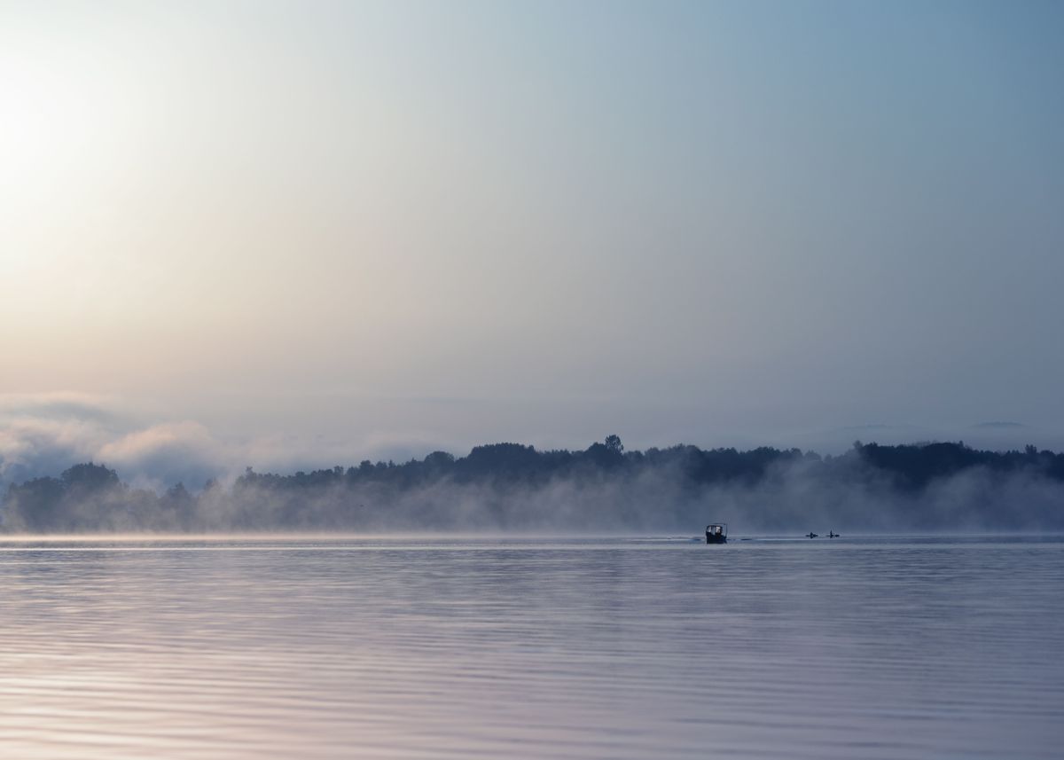 'Misty morning on the lake' Poster, picture, metal print, paint by ...