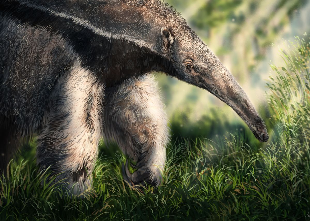 'Giant Anteater' Poster, picture, metal print, paint by alandodrawing ...
