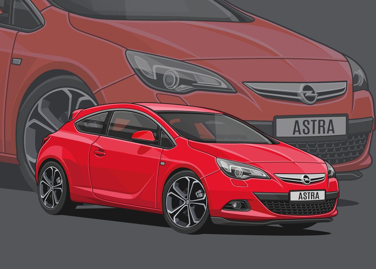 'Vauxhall Astra red ' Poster, picture, metal print, paint by capture ...