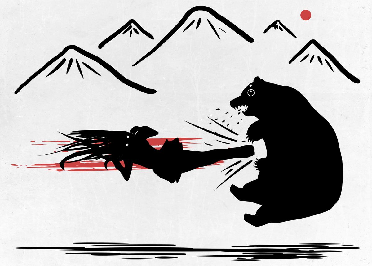 'Bear Kick' Poster by Ilya Danilov | Displate