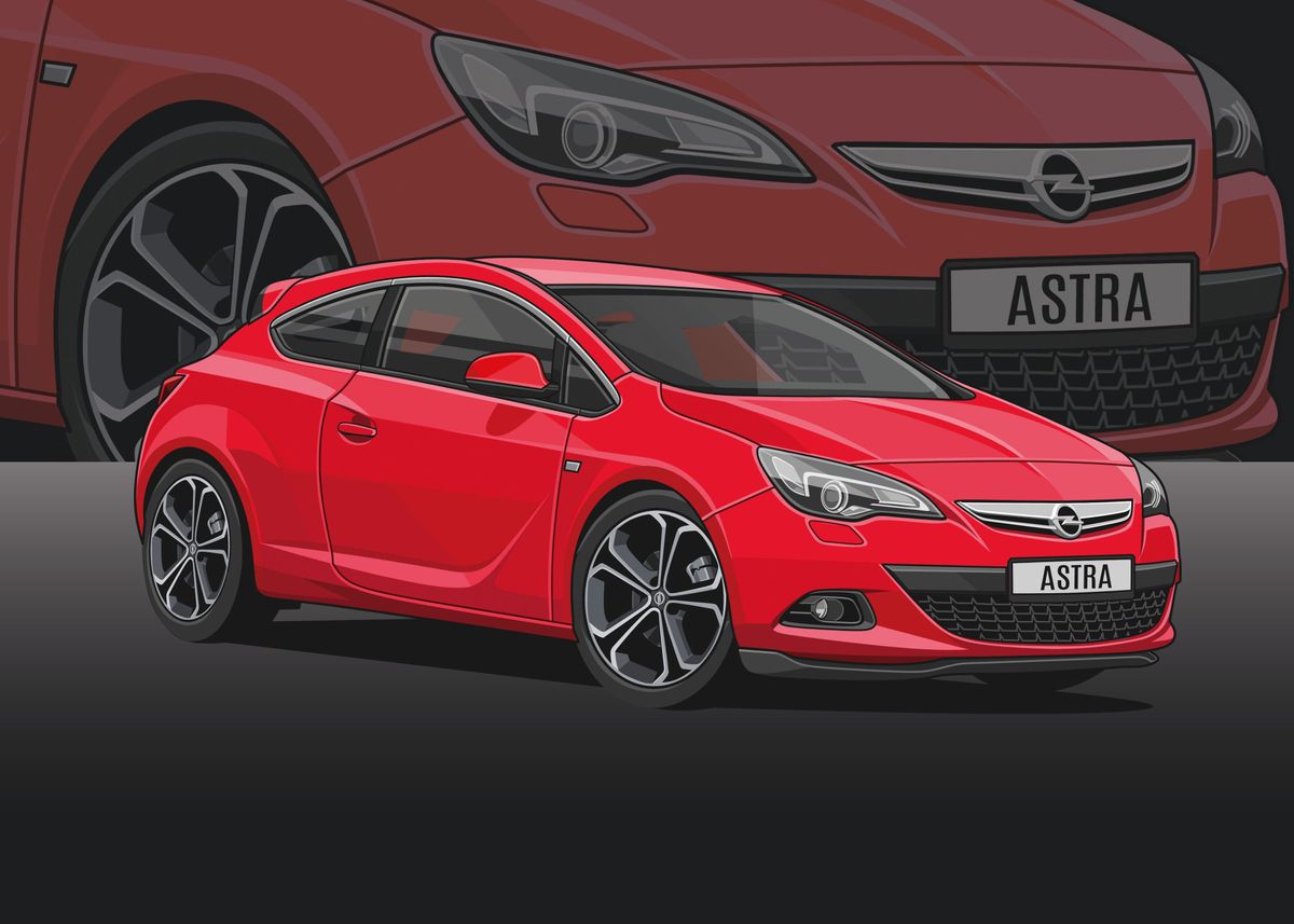 'Vauxhall Astra red ' Poster, picture, metal print, paint by capture ...