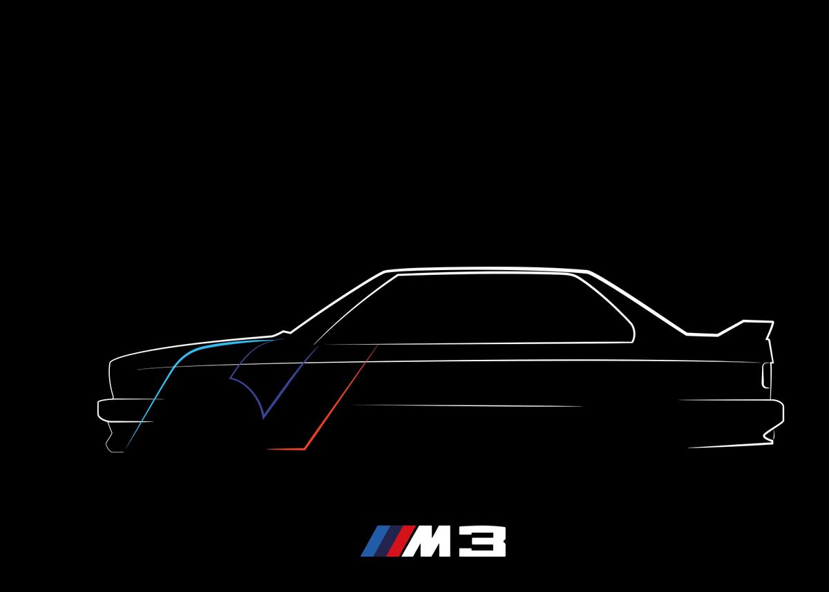 'BMW M3 E30' Poster, picture, metal print, paint by Kenan Geraud | Displate
