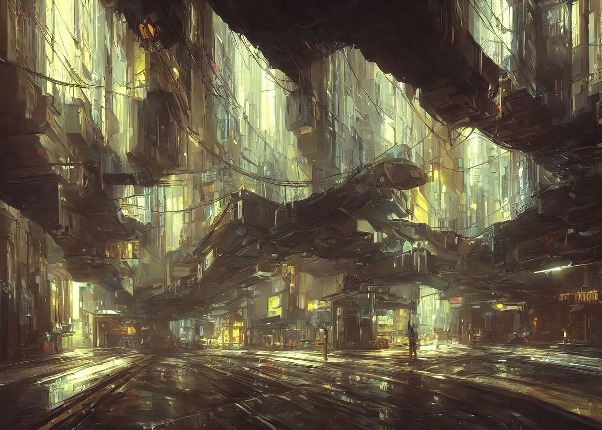 'Packed mega city' Poster, picture, metal print, paint by Designersen ...