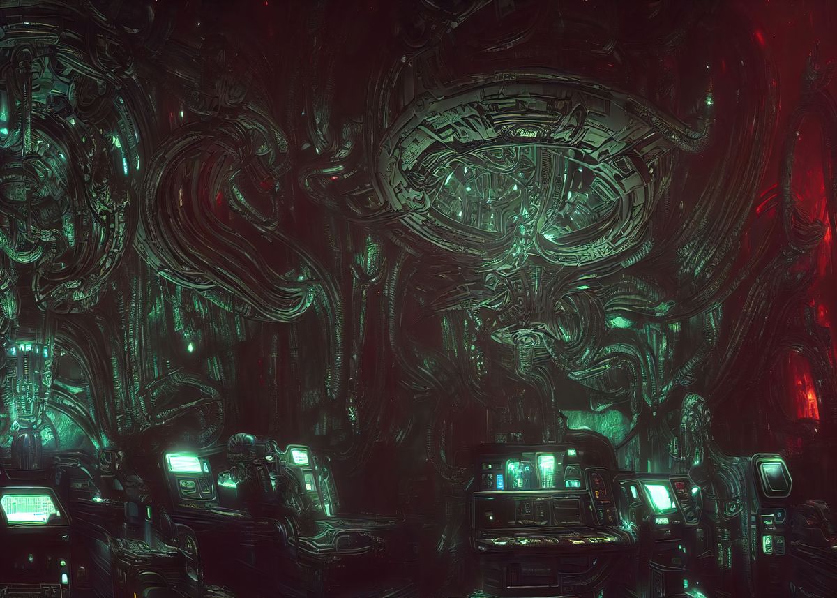 'Alien ship interior ' Poster, picture, metal print, paint by ...