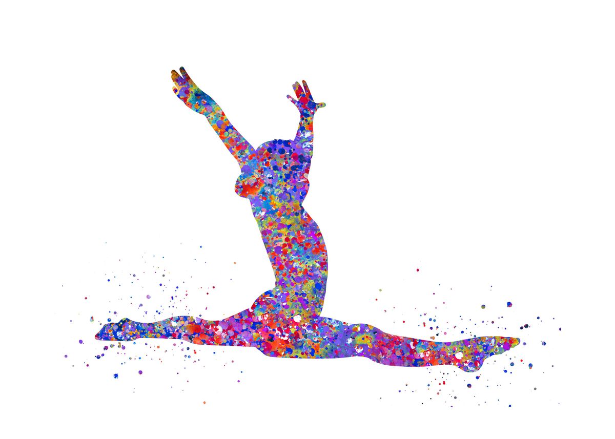 'Gymnastics girl ' Poster, picture, metal print, paint by RosaliasArt ...