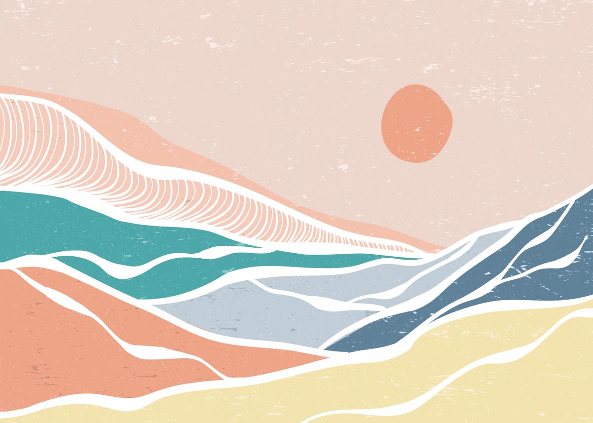 'Mid century modern art' Poster, picture, metal print, paint by budi yanto | Displate