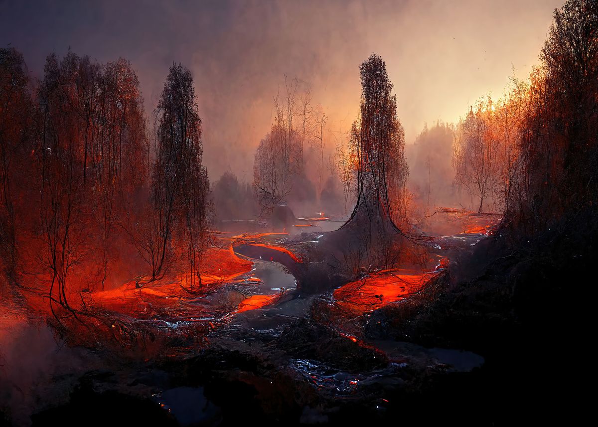 'bloody landscape' Poster, picture, metal print, paint by Designersen ...