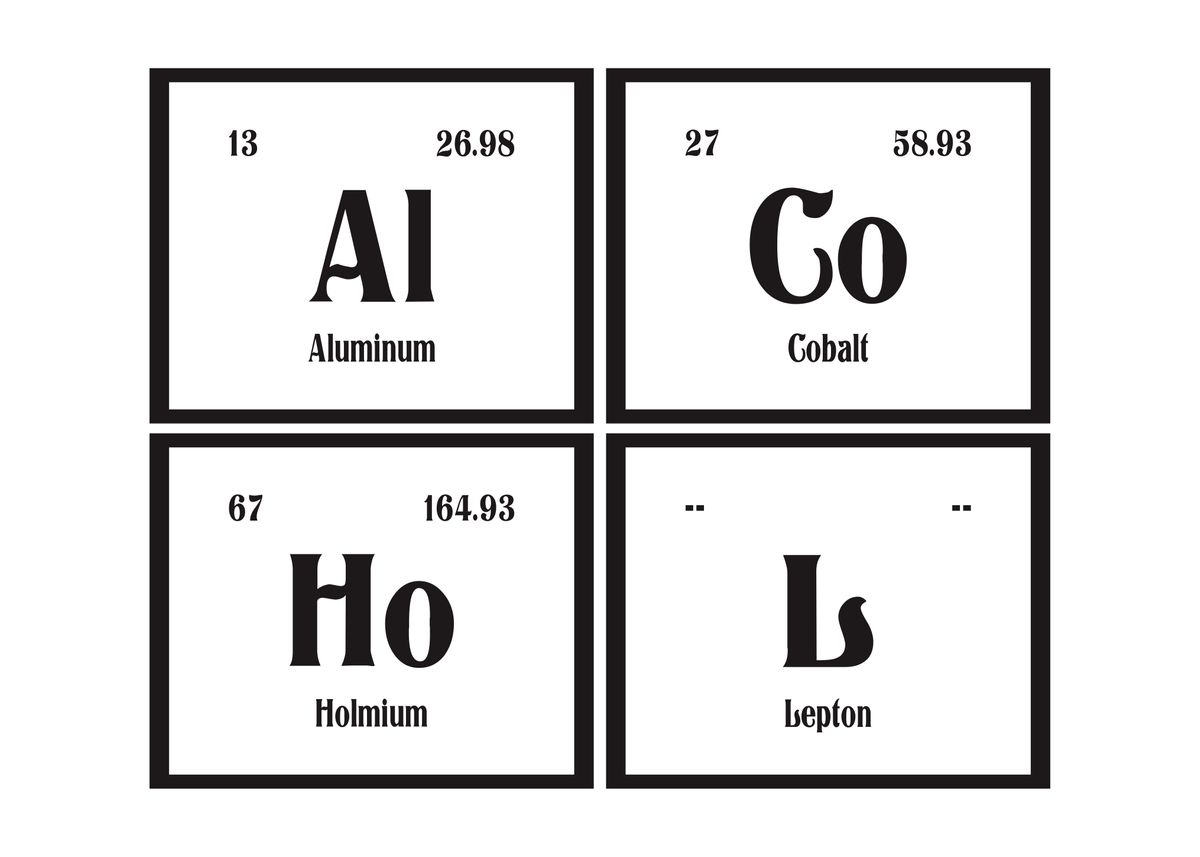 'Alcohol Periodic Table' Poster, picture, metal print, paint by Maozva ...