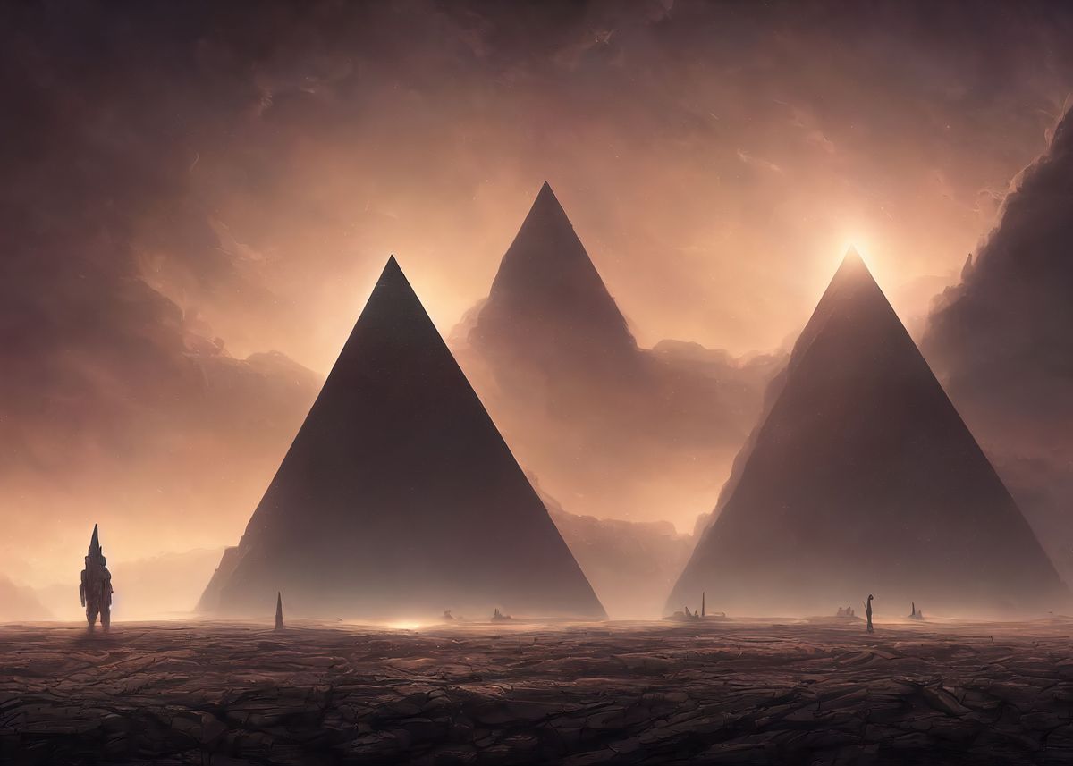 'Pyramids of levitation' Poster, picture, metal print, paint by ...