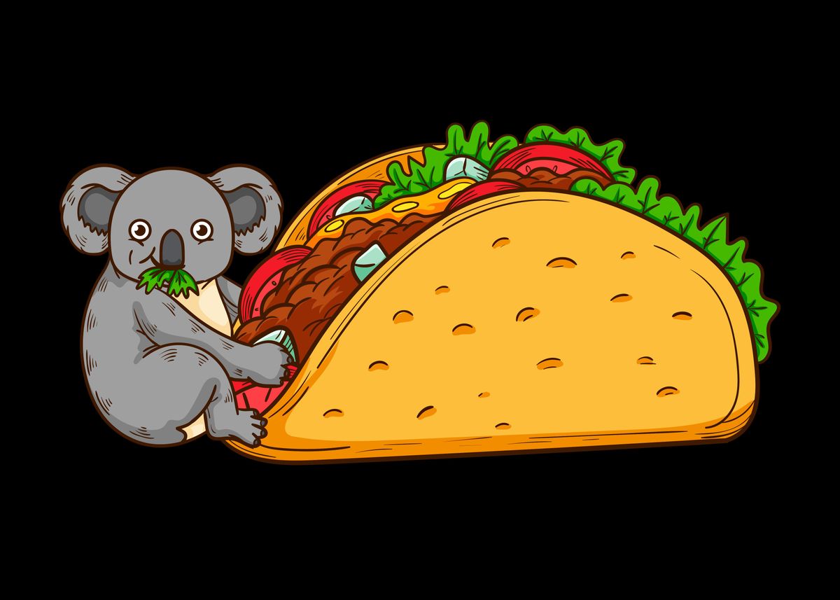'Taco Koala Cinco De Mayo' Poster by PangolinArts | Displate