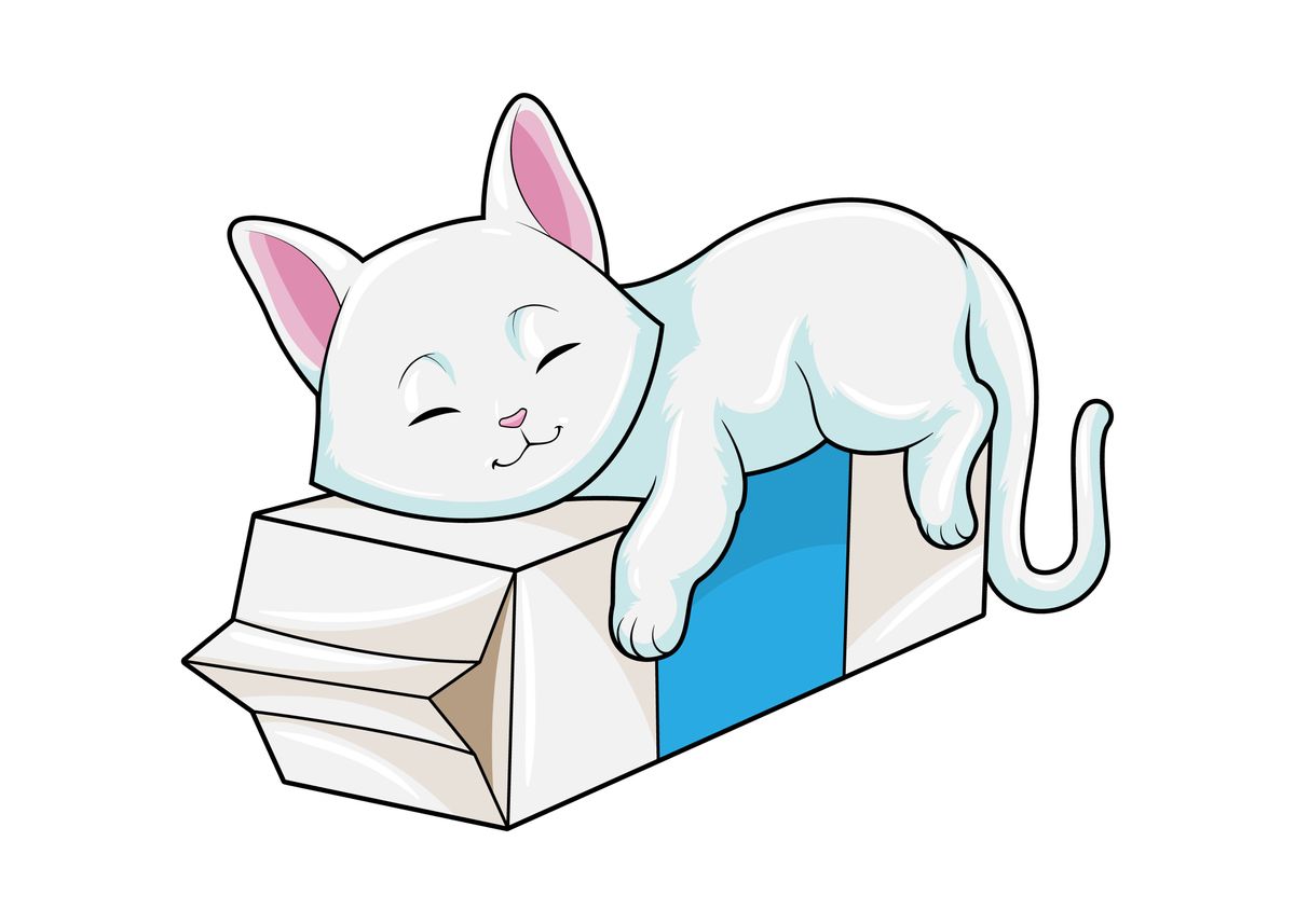 'Cat Milk Box' Poster by Markus Schnabel | Displate