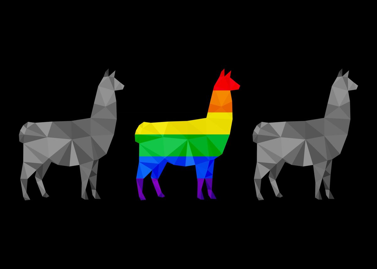 'Llama Alpaca LGBTQ Gay' Poster, picture, metal print, paint by ...