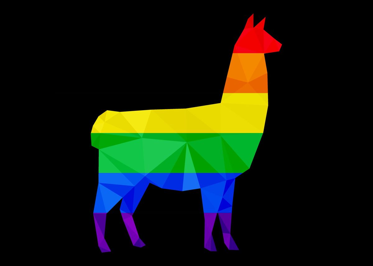 'Colorful Llama LGBTQ Gay' Poster, picture, metal print, paint by ...