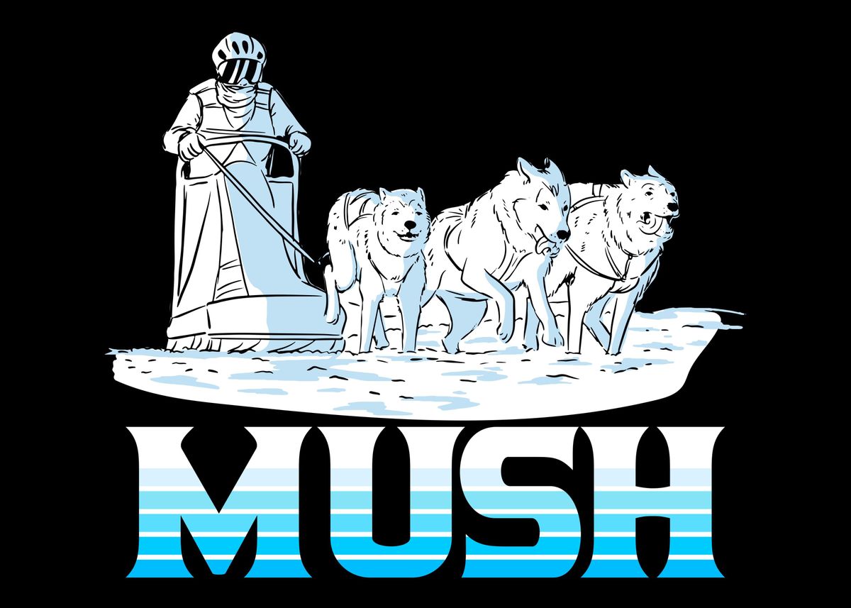 'Retro Sledge Dog Mushing' Poster, picture, metal print, paint by Hexor ...