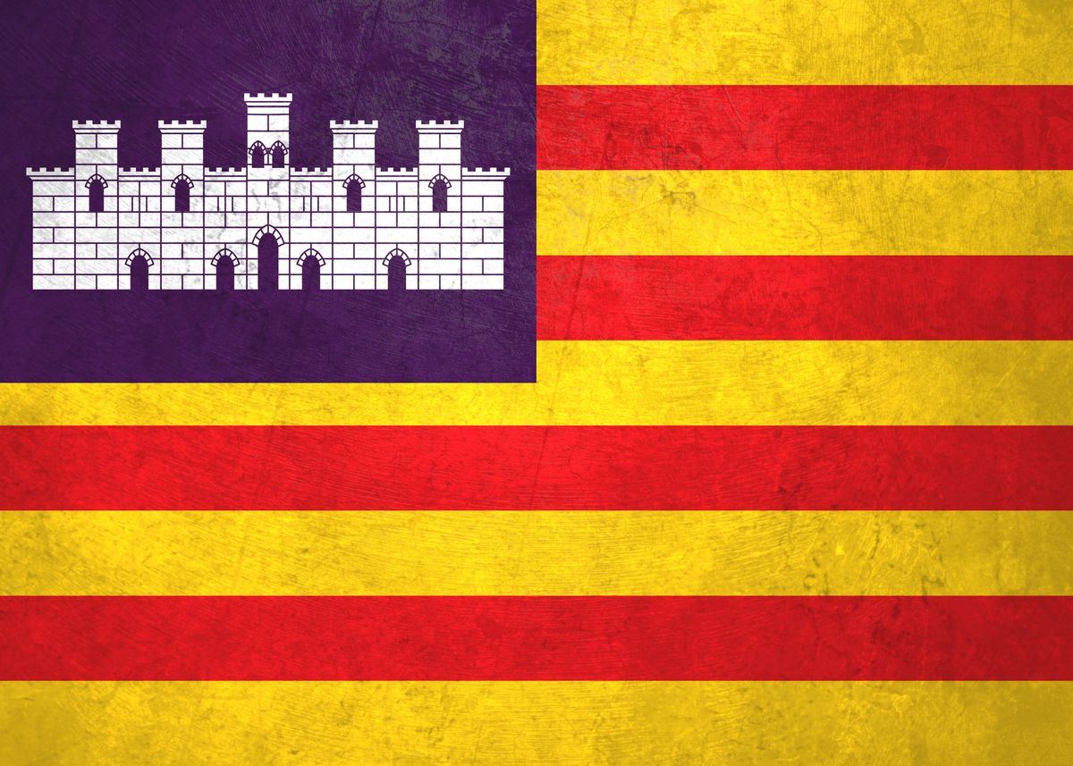 'Flag of Balearic Islands' Poster by Angelos Zachariou | Displate