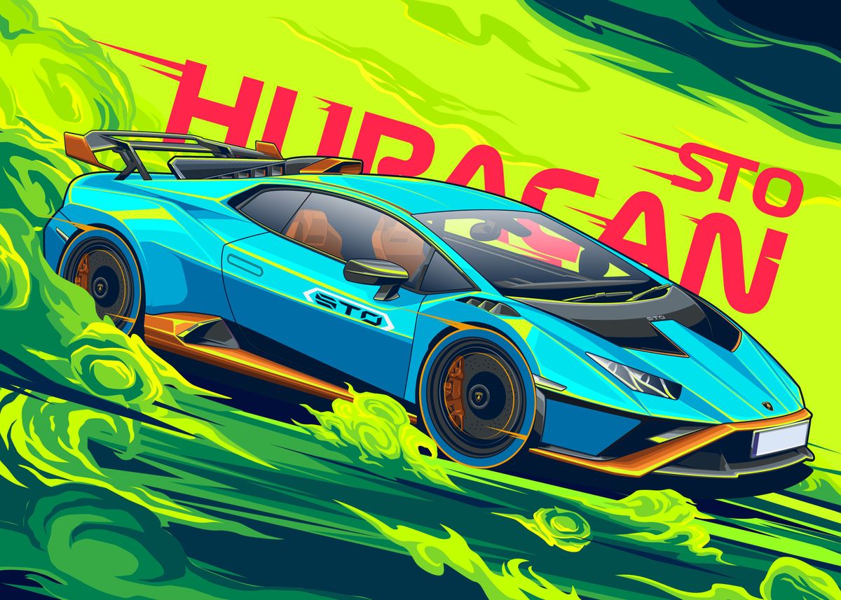 'Lamborghini Huracan STO' Poster by Basues | Displate