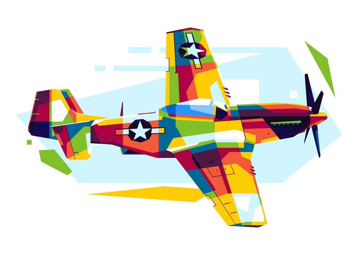 'P51 Mustang' Poster by Lintang Wicaksono | Displate