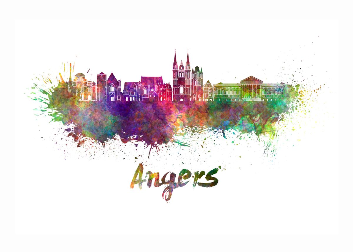 'Angers skyline' Poster by Cristina Romero | Displate
