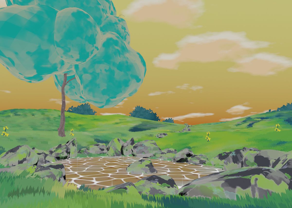 'Calming Plains Sunset ALT' Poster by 8BitStudios | Displate