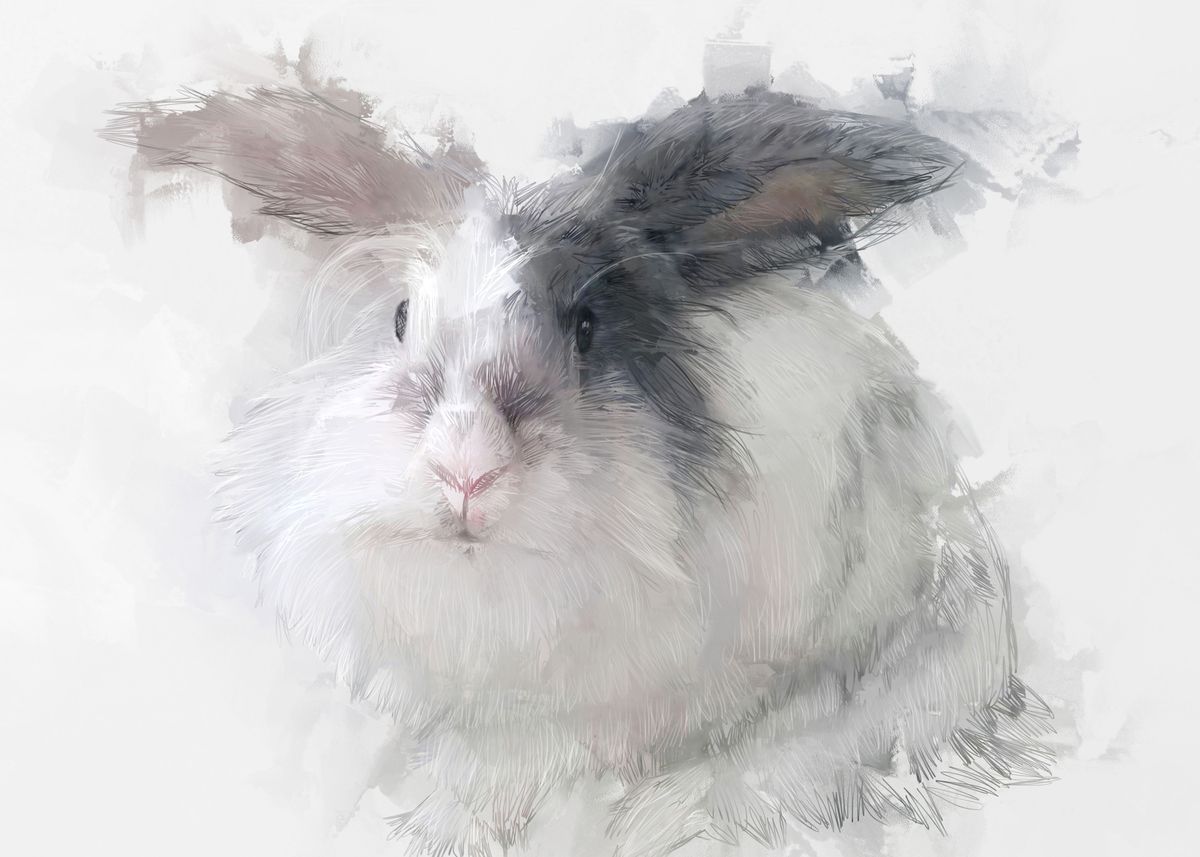 'Cute Rabbit Portrait' Poster by Bloom Florence | Displate