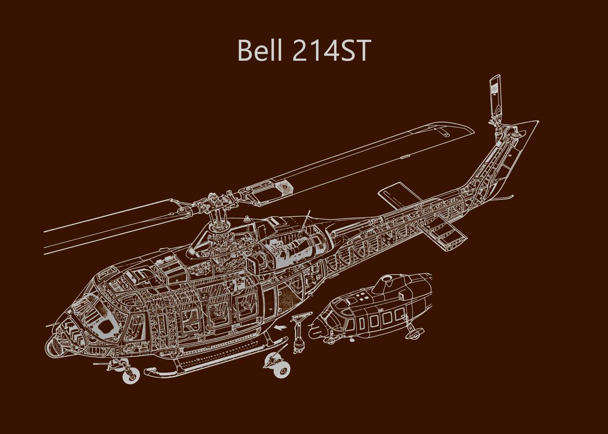 'bell 214ST ' Poster, picture, metal print, paint by Amazing Artist ...