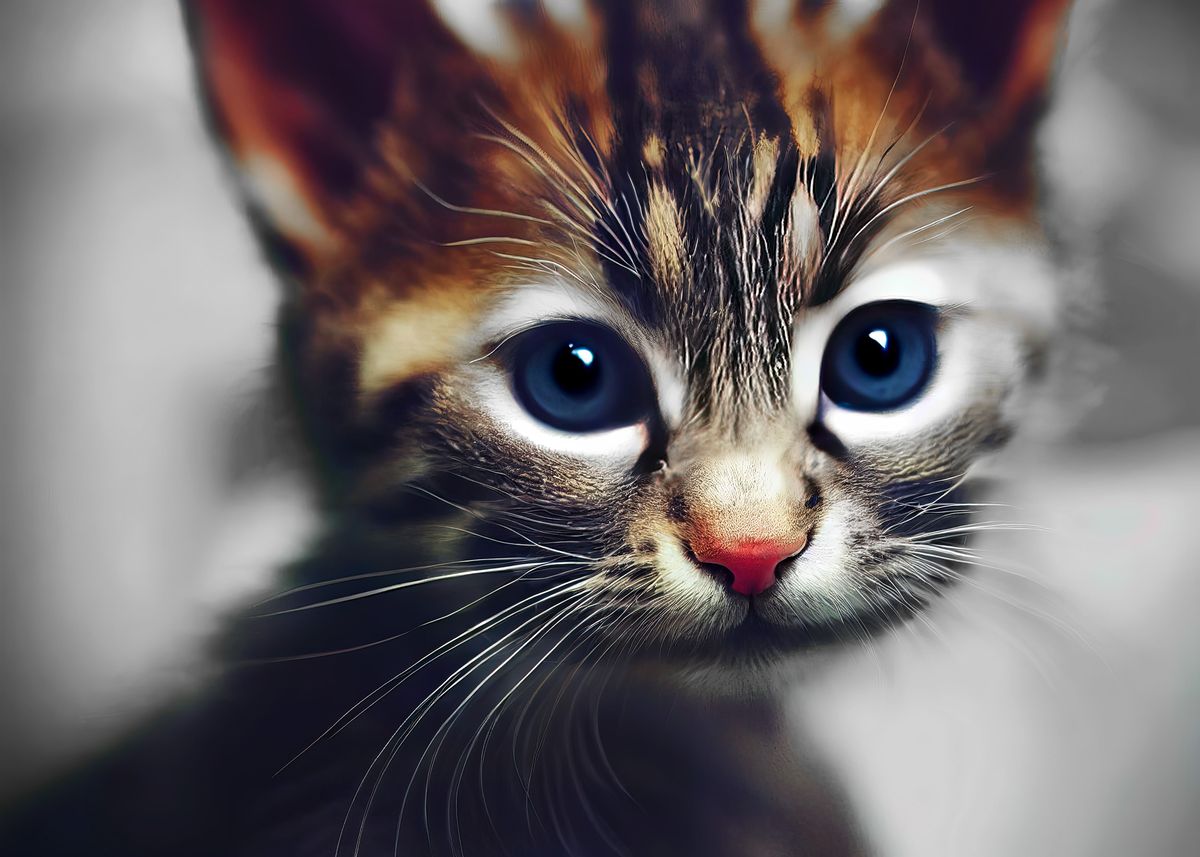 'Kitten AI digital art' Poster by David Campling | Displate
