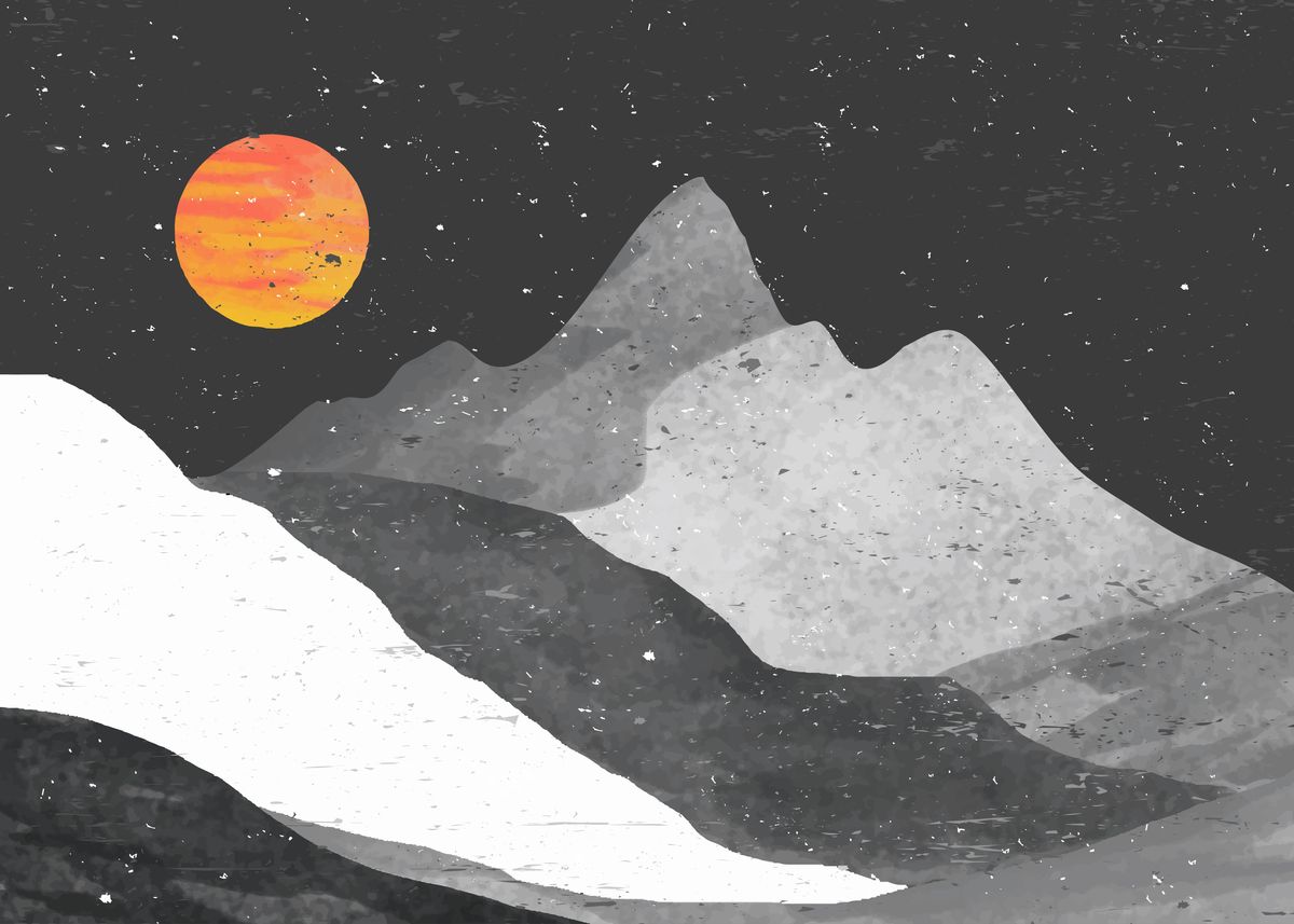 'Black and white Mountain' Poster by budi yanto | Displate