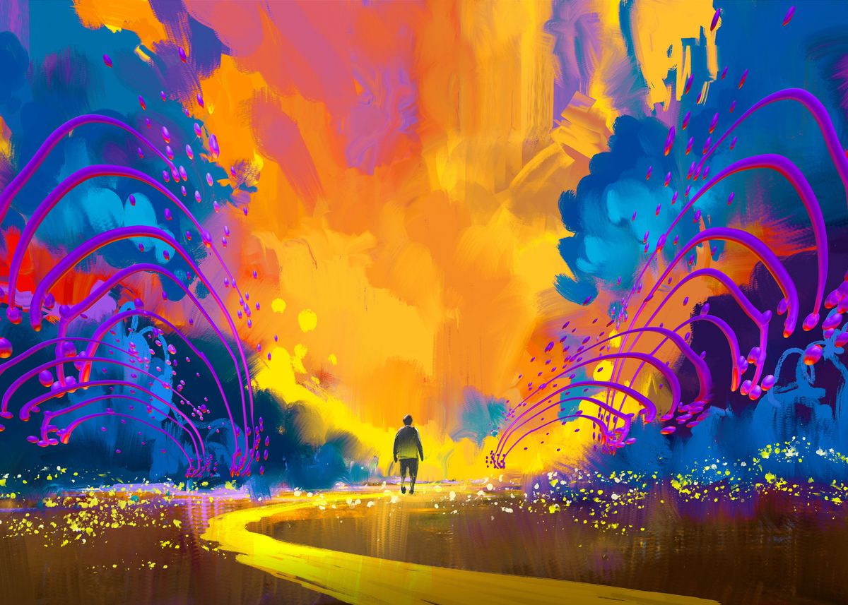 'Colorful Sky' Poster, picture, metal print, paint by dwopp | Displate