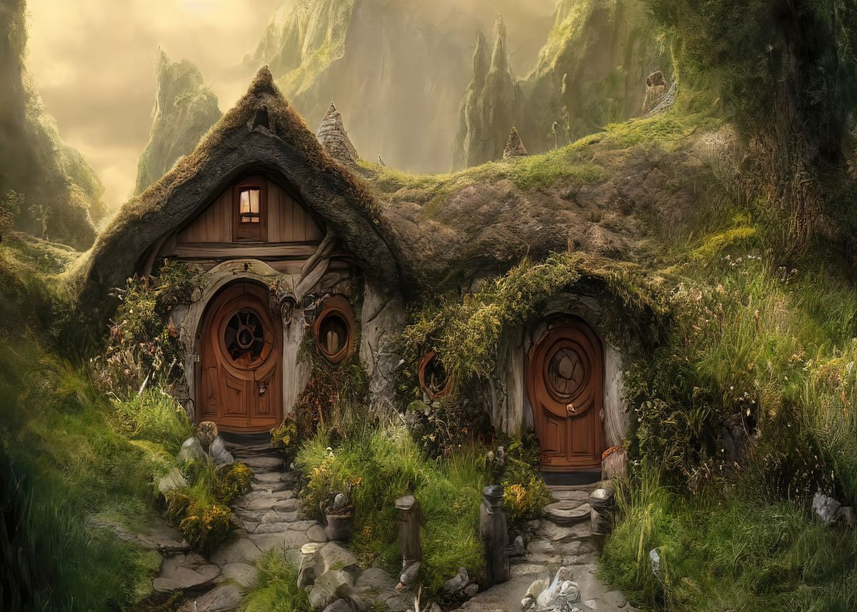 'the hobbit home' Poster, picture, metal print, paint by Designersen ...
